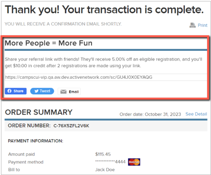Social Referral Program