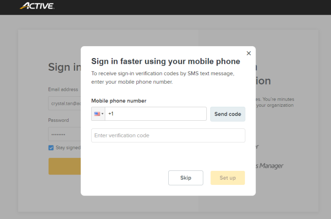 Log in to ACTIVE Works with Existing ACTIVE Passport Account