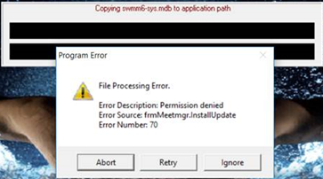 Permission Denied Error Installing Update