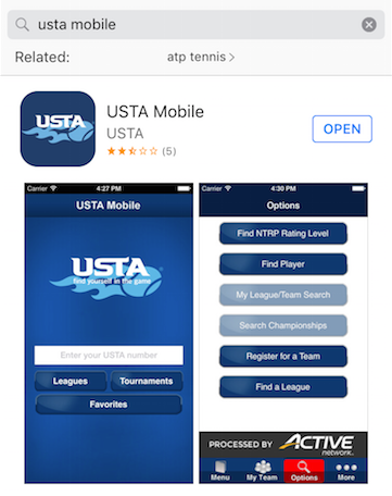 Download USTA iPhone App